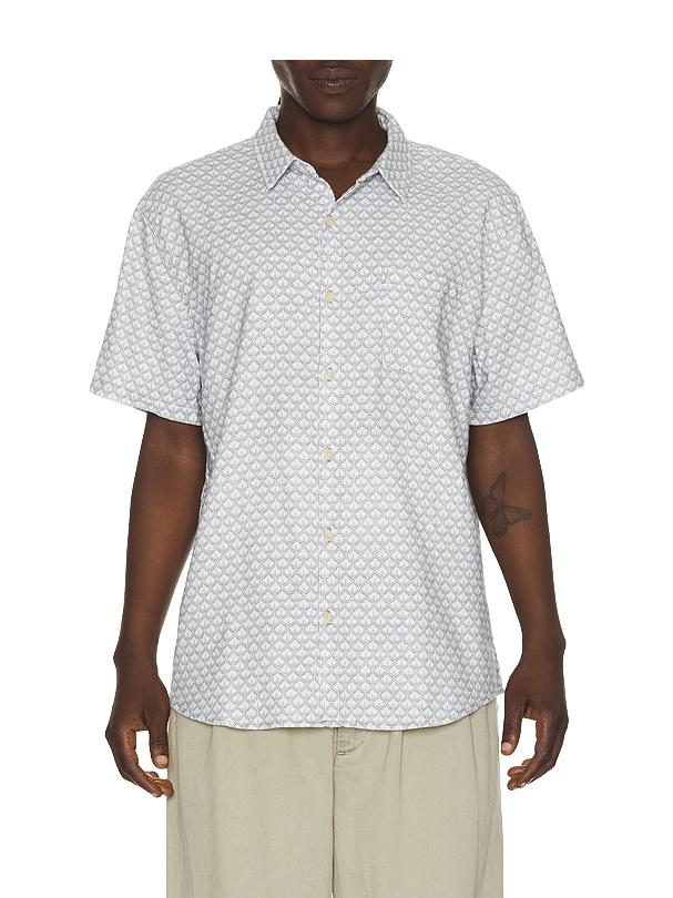 MARINE LAYER marine layer classic stretch selvage shirt in blue.